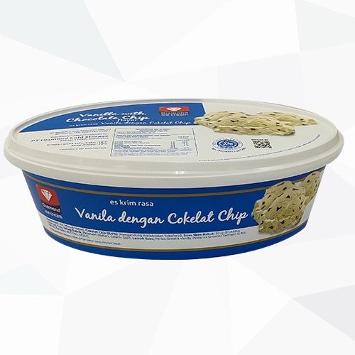 DIAMOND Es Krim Vanila dengan Cokelat Chip Vanila Cokelat Chip 700ml
